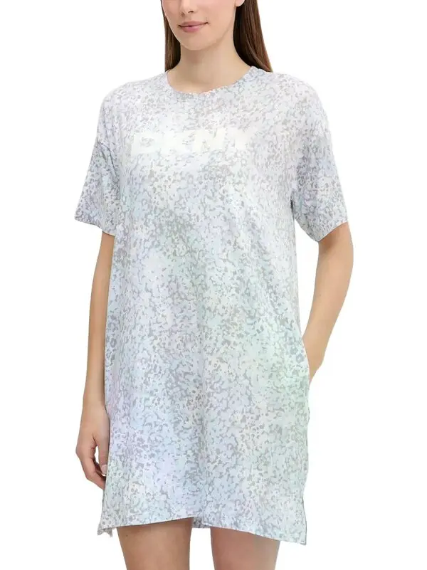 Dkny Leopard Print Logo Nightdress - Blue