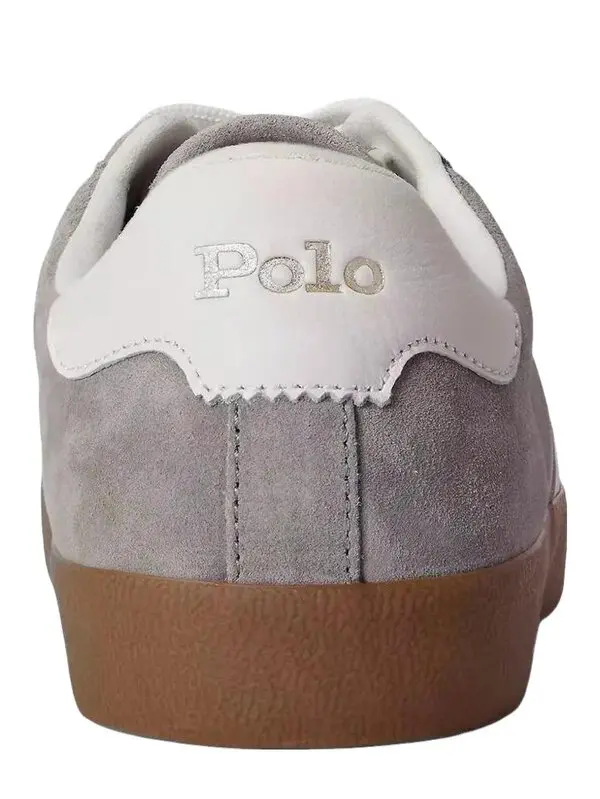 Polo Ralph Lauren Suede Logo-embroidered Sneakers - Grey