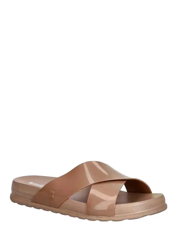 Melissa Crossover Strap Slides - Neutrals