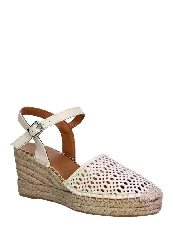 BILLI BI Perforated Wedge Espadrilles - Neutrals