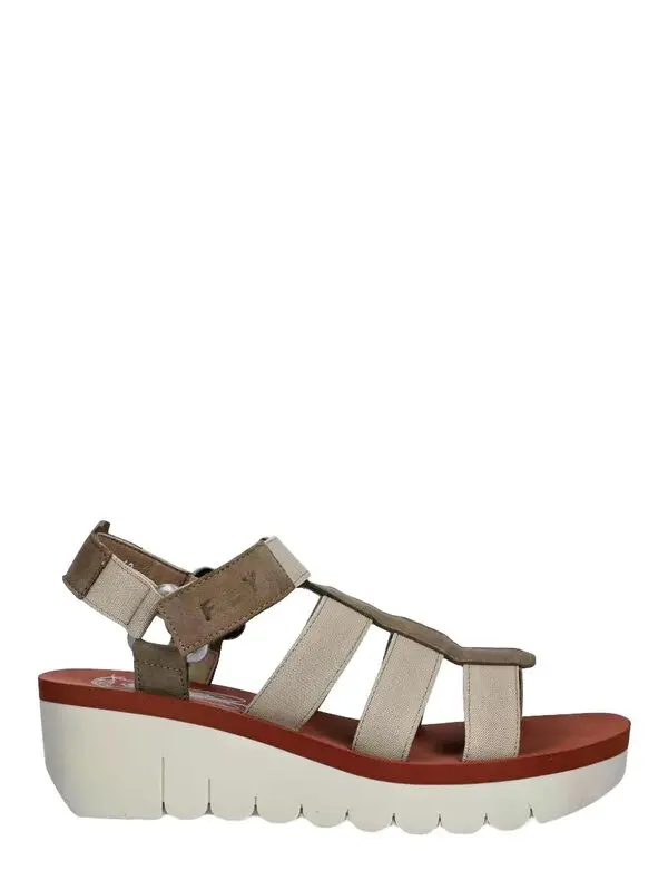 Fly London Platform Sandals With Touch-strap Fastening - Neutrals
