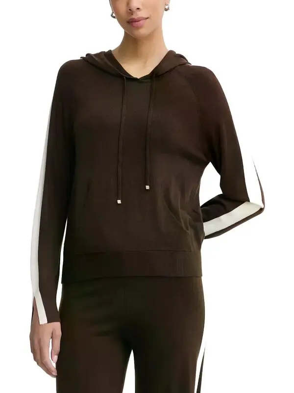 From Future Side Stripe Drawstring Hoodie - Brown