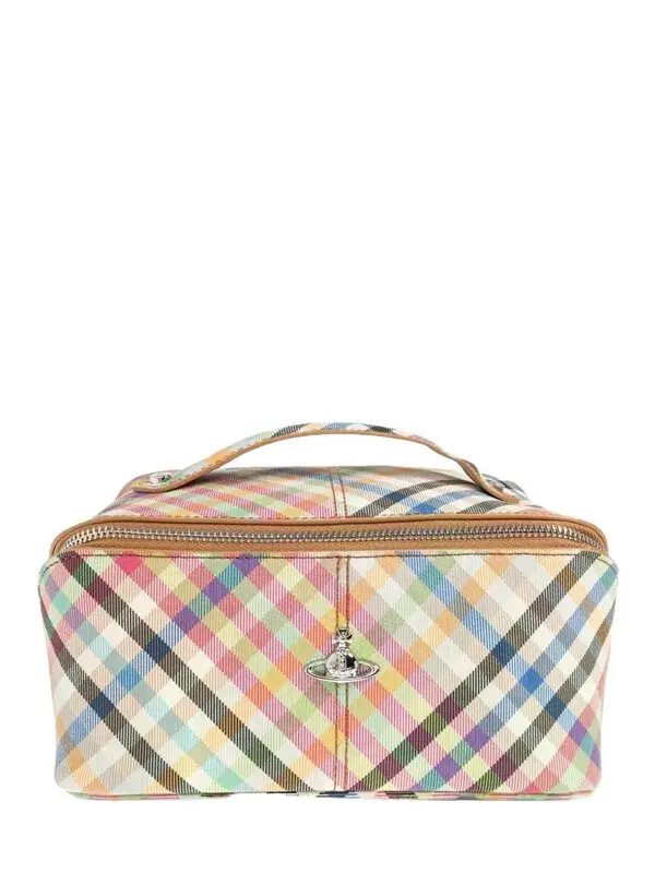 VIVIENNE WESTWOOD Orb Plaque Check-pattern Bag - Neutrals