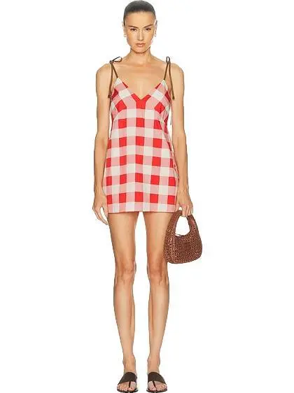 SEROYA Shantie Gingham Check Dress - Geranium Gingham