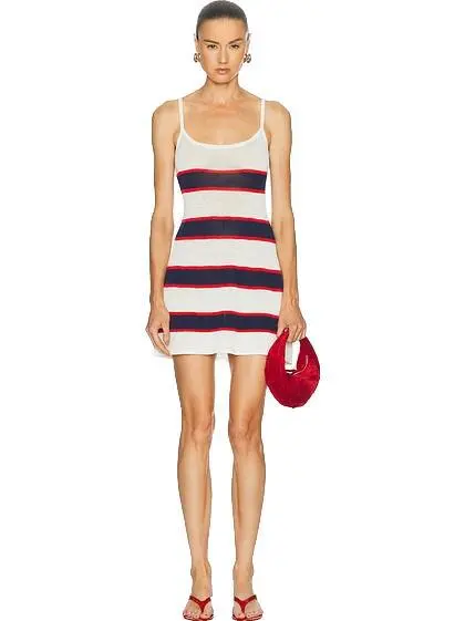SEROYA Azriel Knit Mini Dress - Eggshell Stripe