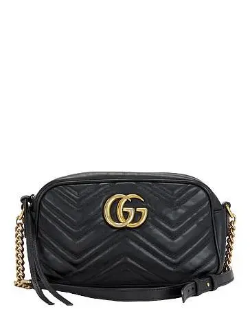 Gucci Gg Marmont Quilted Leather Shoulder Bag - Black