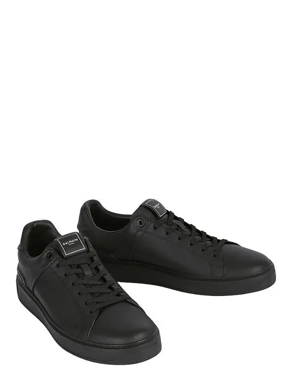 Balmain B-court Smooth Leather Trainers - Black