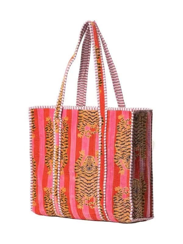 CYC Velvet Tibetan Tiger Tote Bag - Pink