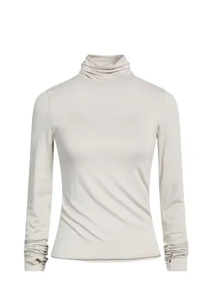 Majestic Filatures Light Viscose Elastane Turtleneck Long Sleeve T-shirt - Grey