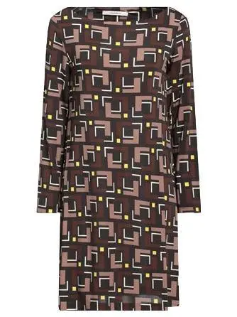 Malìparmi Geometric Print Long Sleeve Mini Dress - Brown
