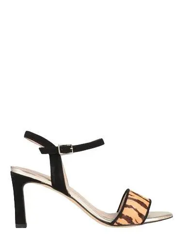 Menbur Zebra-print Calf Hair And Suede Heeled Sandals - Sand