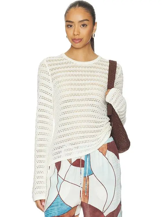 Lna Gwen Open Knit Top - Ivory