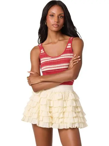 Astr The Label Danfy Bloomer High-rise Shorts - Cream