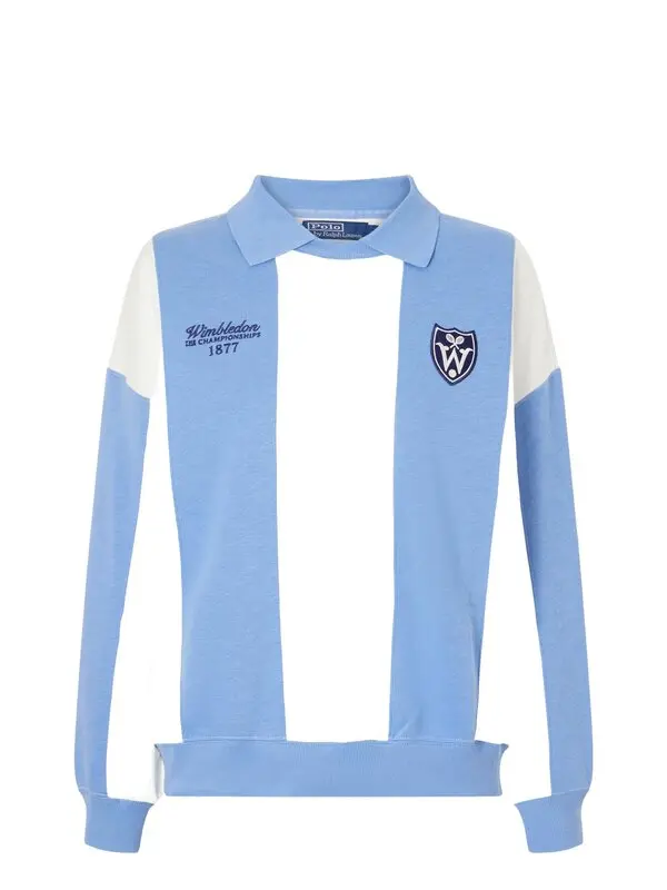 Polo Ralph Lauren Wimbledon Logo-embroidered Cotton-blend Sweater - Blue