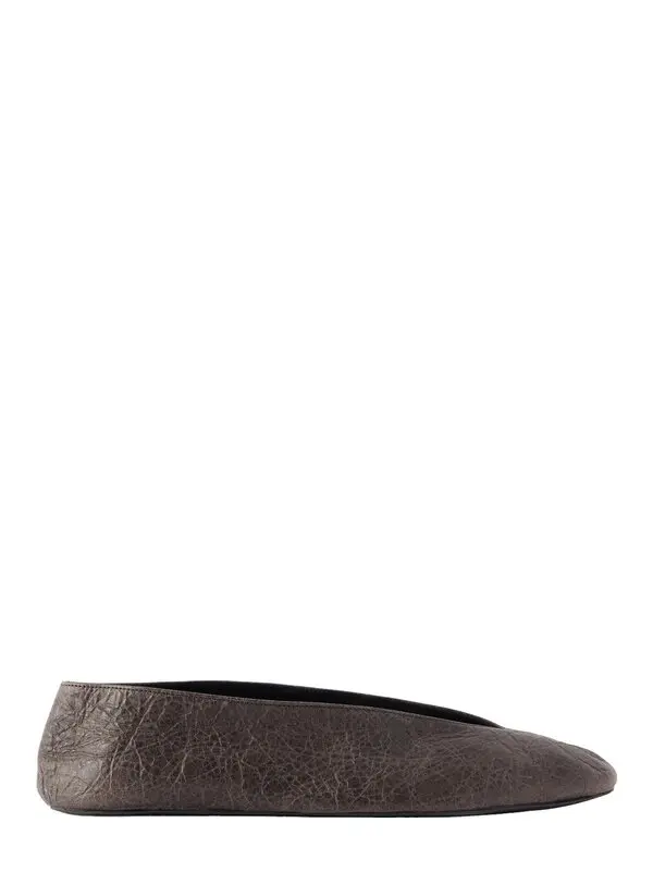 THE ROW Fay Leather Ballet Flats - Brown
