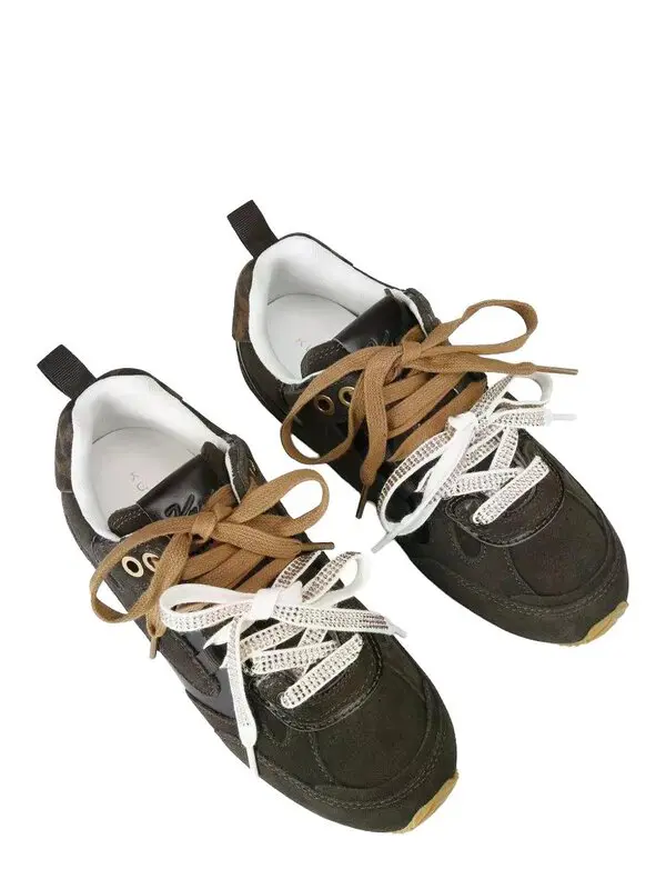 Kurt Geiger Embellished Leopard Print Sneakers - Brown