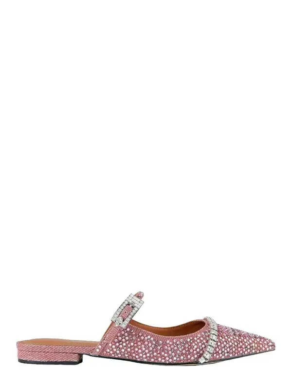 Kurt Geiger Crystal Embellished Flat Mules - Pink
