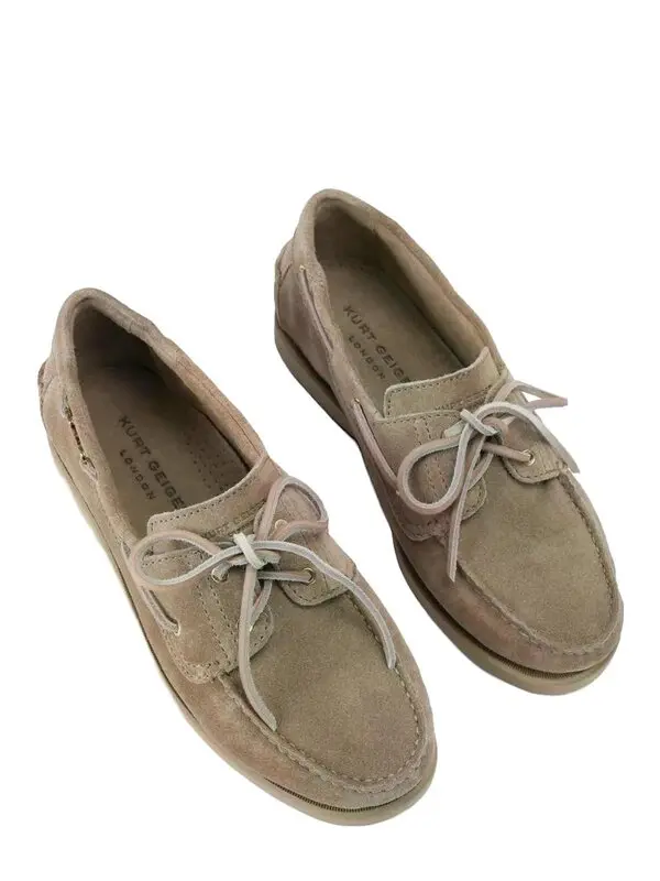 Kurt Geiger Suede Boat Shoes - Neutrals