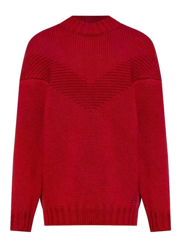 Dsquared2 Chevron Knit High Neck Sweater - Red