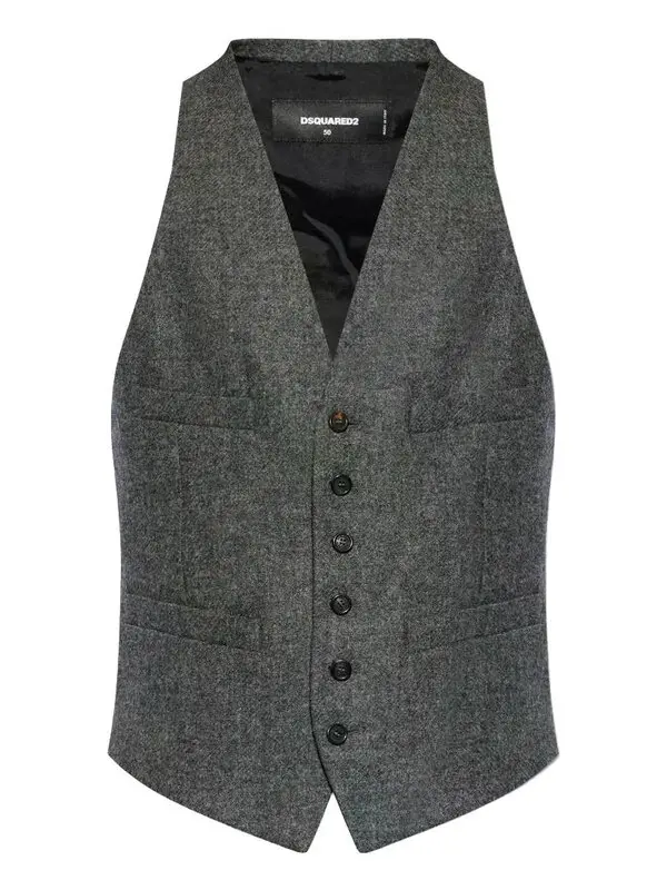 Dsquared2 Melange Effect Waistcoat - Grey