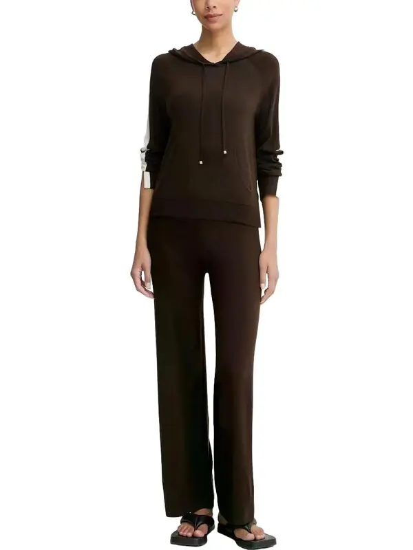 From Future Drawstring Hoodie With Side Stripe Detail - Brown