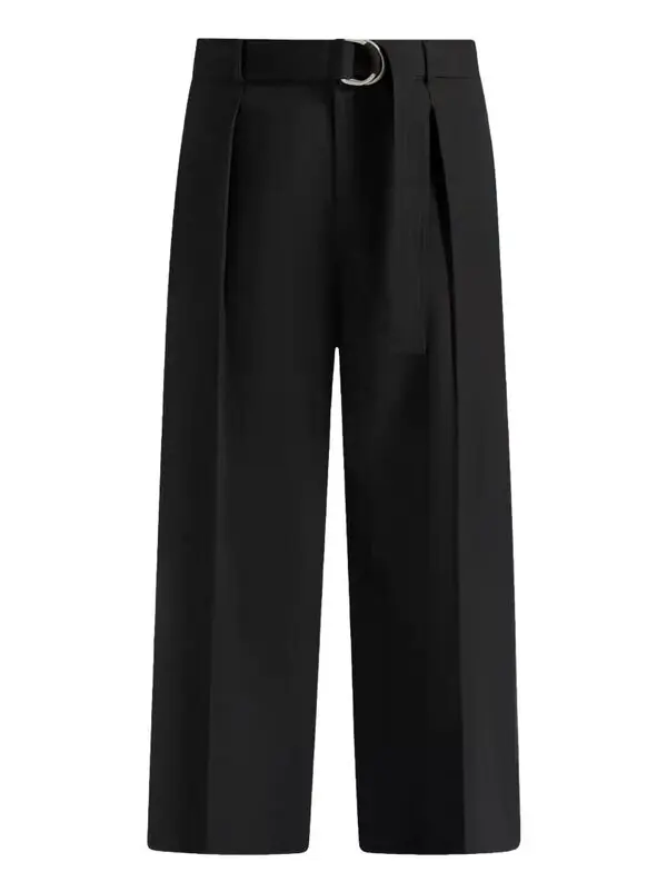 Manière De Voir Belted Wide-leg Trousers - Black