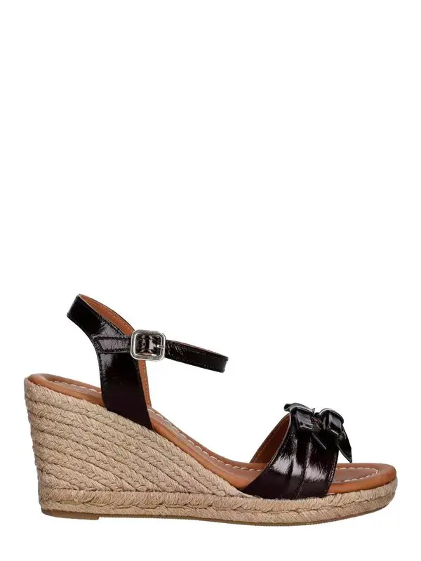 BILLI BI Bow Detail Wedge Sandals - Brown