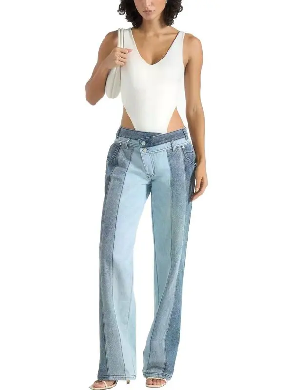 Manière De Voir Maniere De Voir Jacinda Colour Block Denim Jeans - Blue