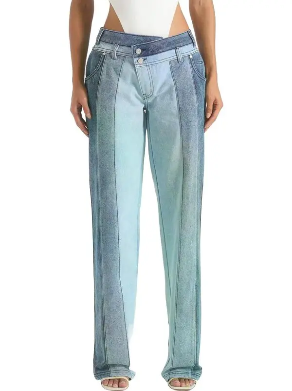 Manière De Voir Maniere De Voir Jacinda Colour Block Denim Jeans - Blue