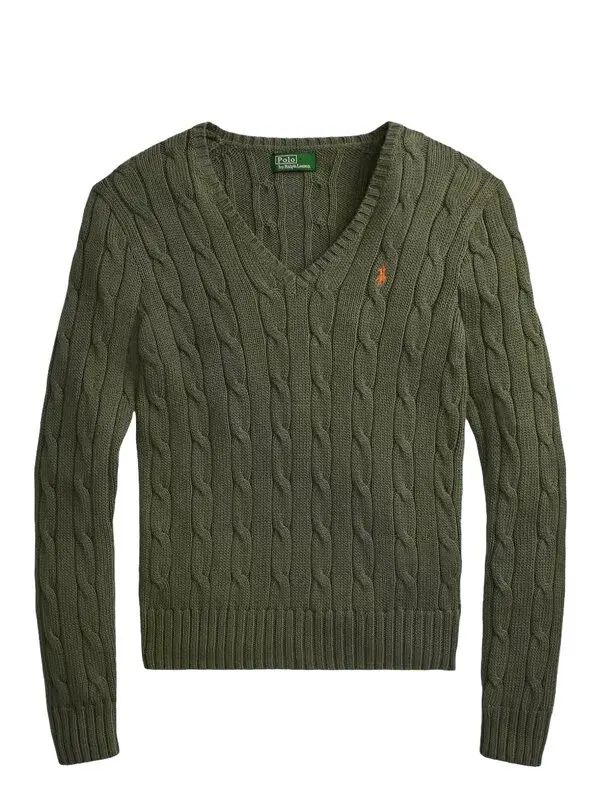 Polo Ralph Lauren Cable-knit V-neck Sweater - Green