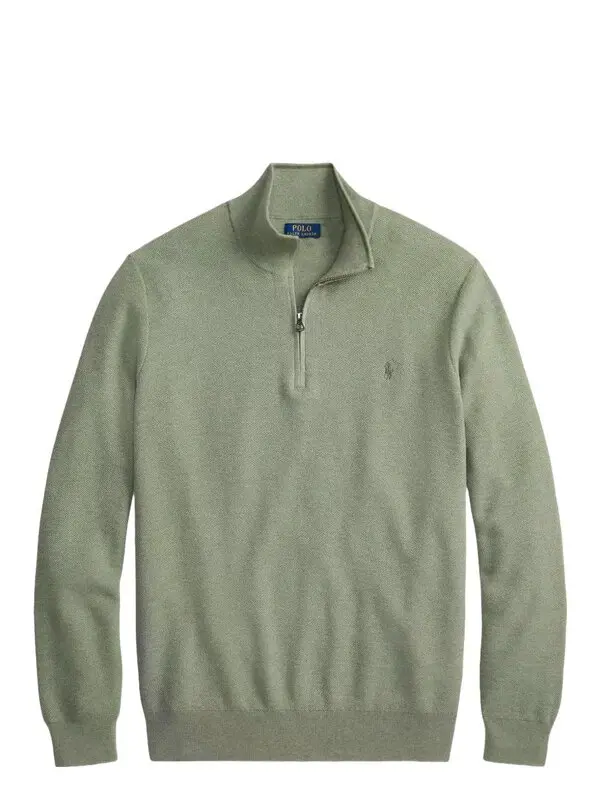 Polo Ralph Lauren Embroidered Half-zip Sweater - Green