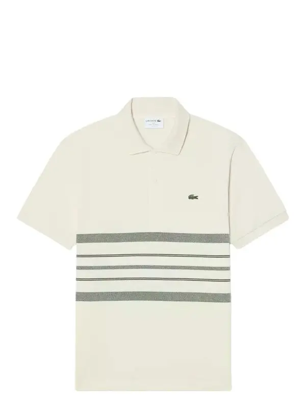 Lacoste Striped Short-sleeve Polo Shirt - Neutrals