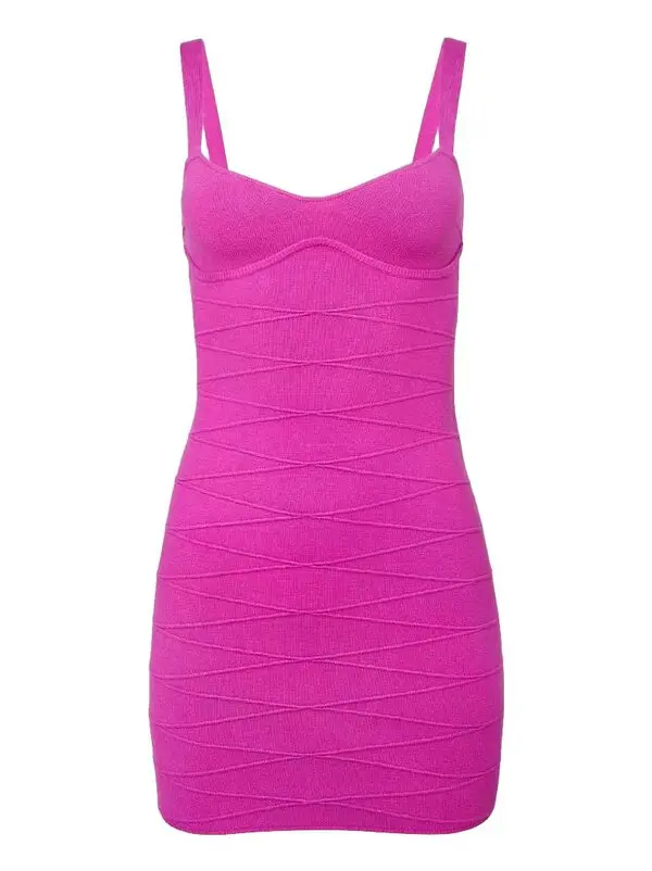 FLEUR DU MAL Sweetheart Neck Mini Dress - Pink