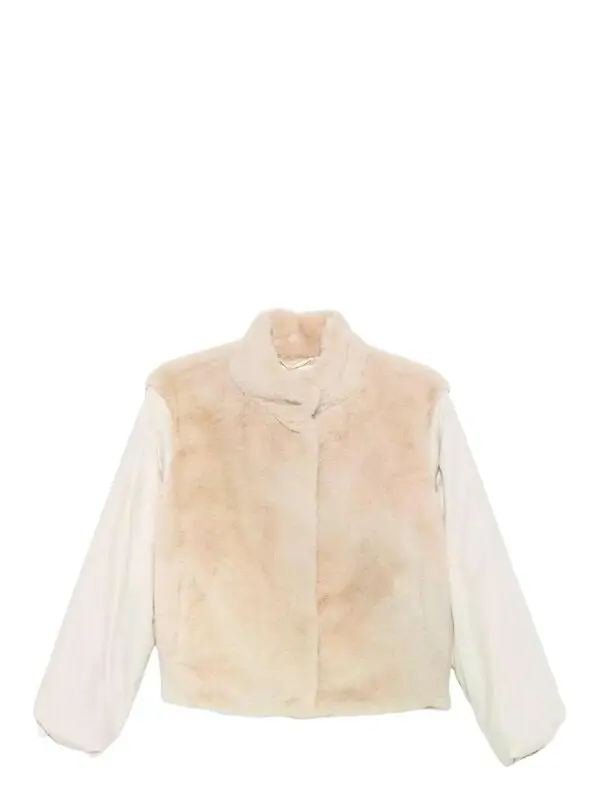 Herno Powder Pink Faux Fur Panel Jacket - Neutrals
