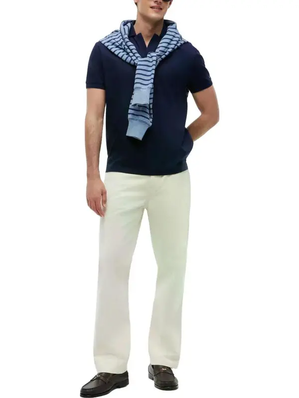 Tommy Hilfiger Ribbed-trim Polo Shirt - Blue