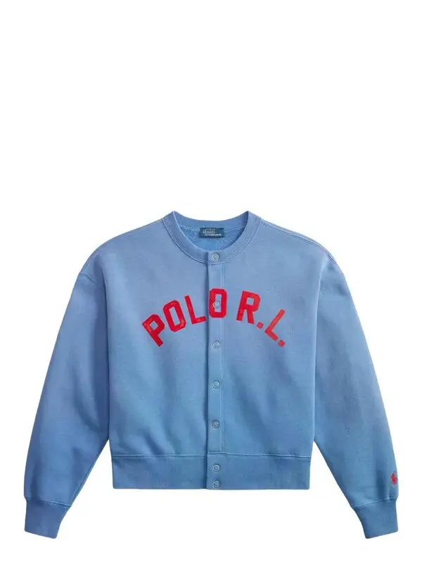 Polo Ralph Lauren Logo-print Press-stud Cardigan - Blue