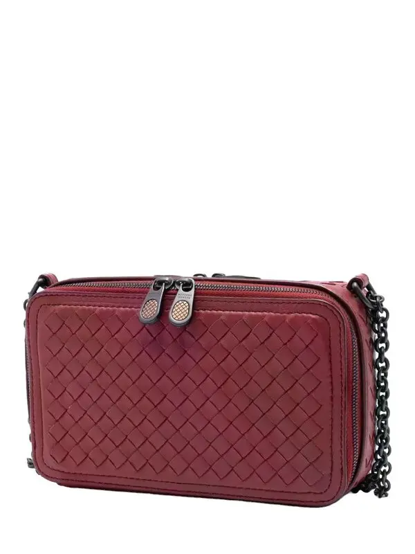 Bottega Veneta Double Zip Shoulder Bag - Red