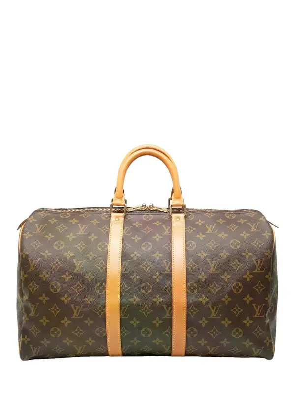 LOUIS VUITTON Monogram Keepall 45 Travel Bag - Brown