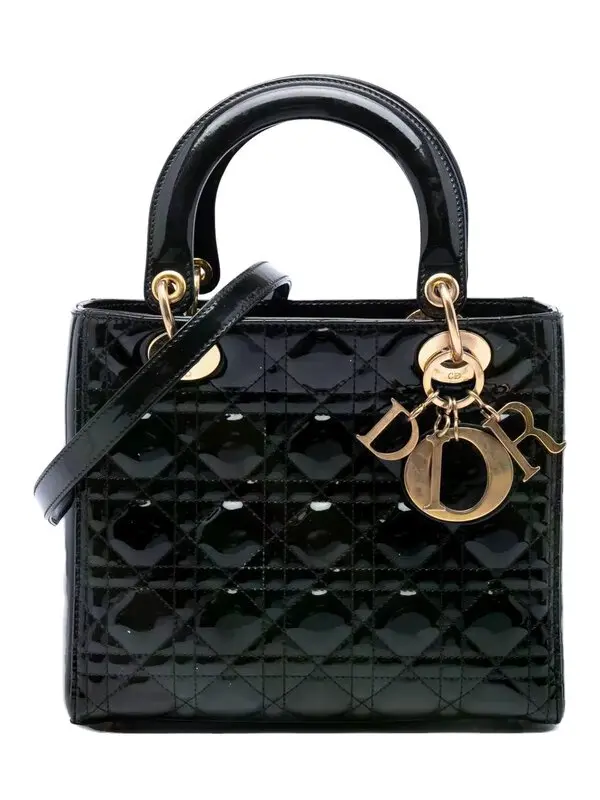 Dior Patent Cannage Lady Satchel - Black