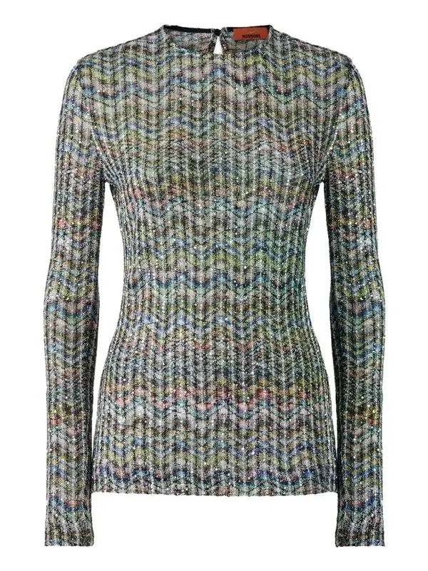 Missoni Zigzag Knit Sweater - Blue