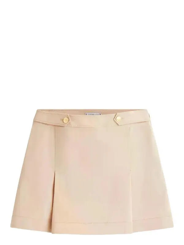 Tommy Hilfiger Pleated Skirt With Button Detail - Neutrals