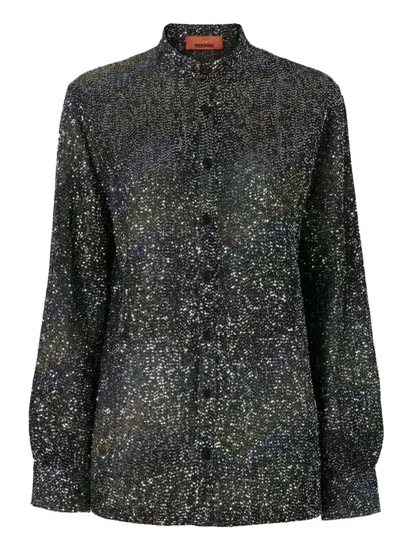 Missoni Sequin Embellished Zigzag Shirt - Black