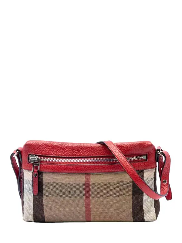 Burberry Small Mega Check Canvas Farley Crossbody Bag - Brown