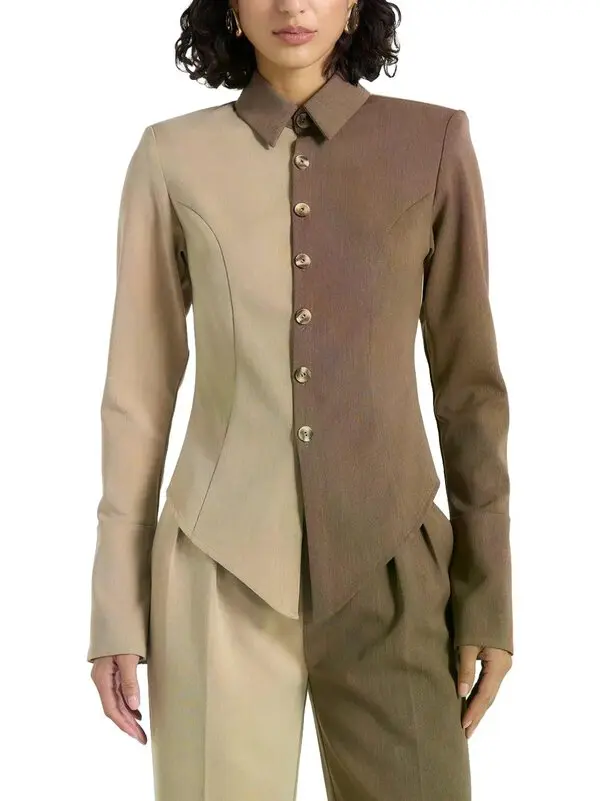 Manière De Voir Two-tone Tailored Shirt - Neutrals