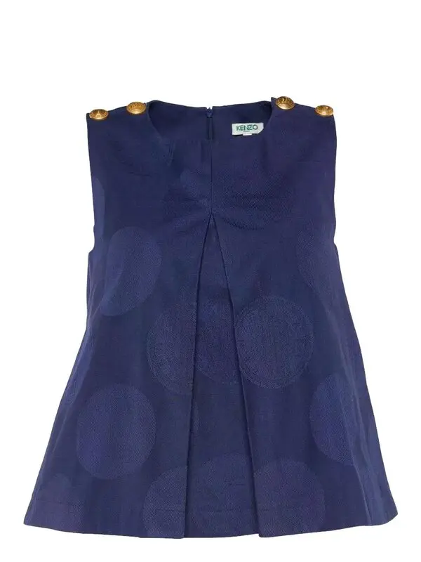 Kenzo Flared Sleeveless Blouse - Blue