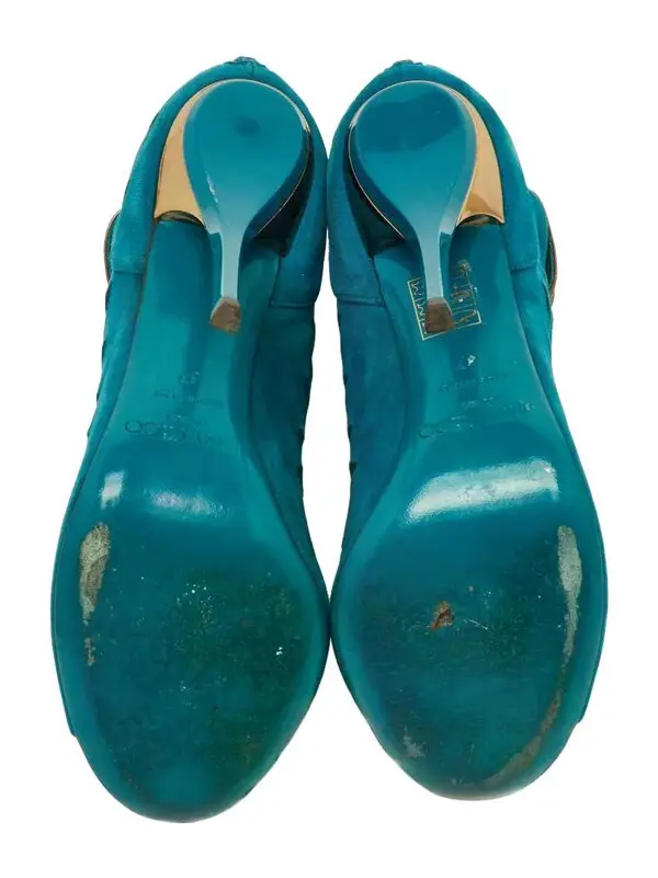 JIMMY CHOO Tamber Cut-out High-heeled Ankle Sandals - Blue