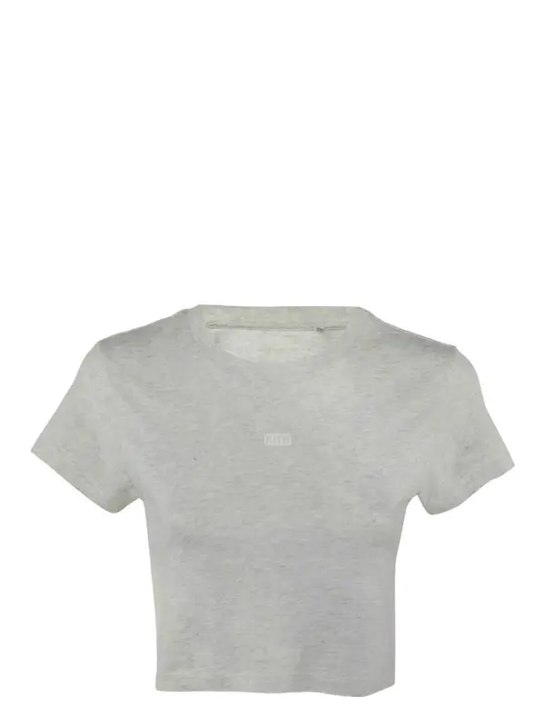 Kith Logo Print Cropped T-shirt - Grey