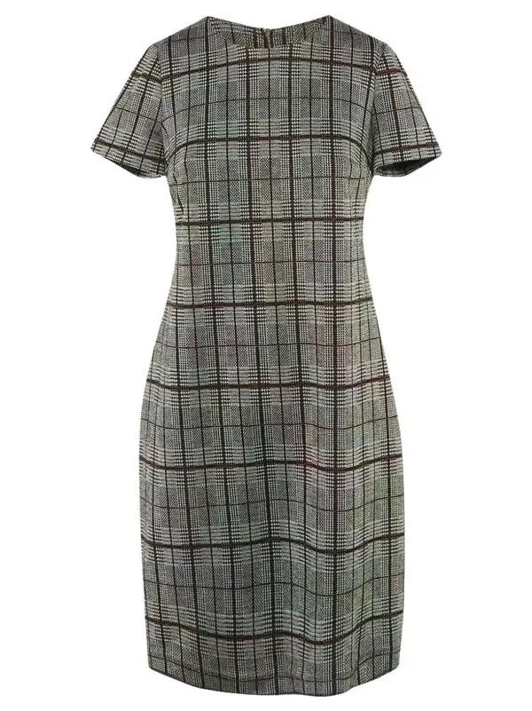 Calvin Klein Check-pattern Knit Mini Dress - Grey