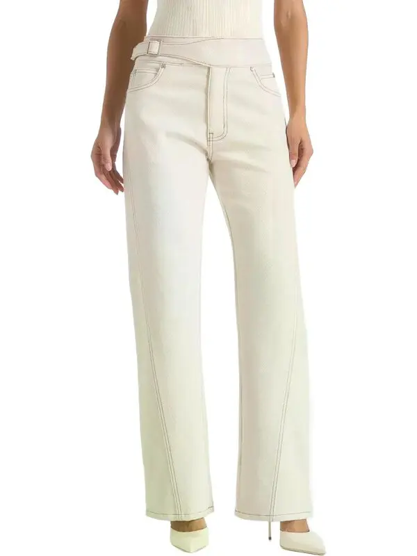 Manière De Voir Loane Twist-leg Boyfriend Jeans - Neutrals