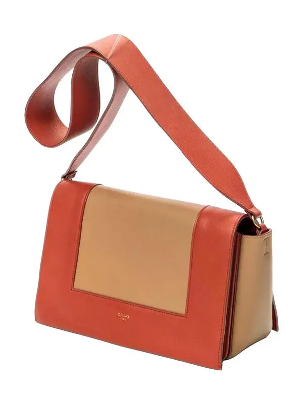 Celine Colour-block Shoulder Bag - Orange